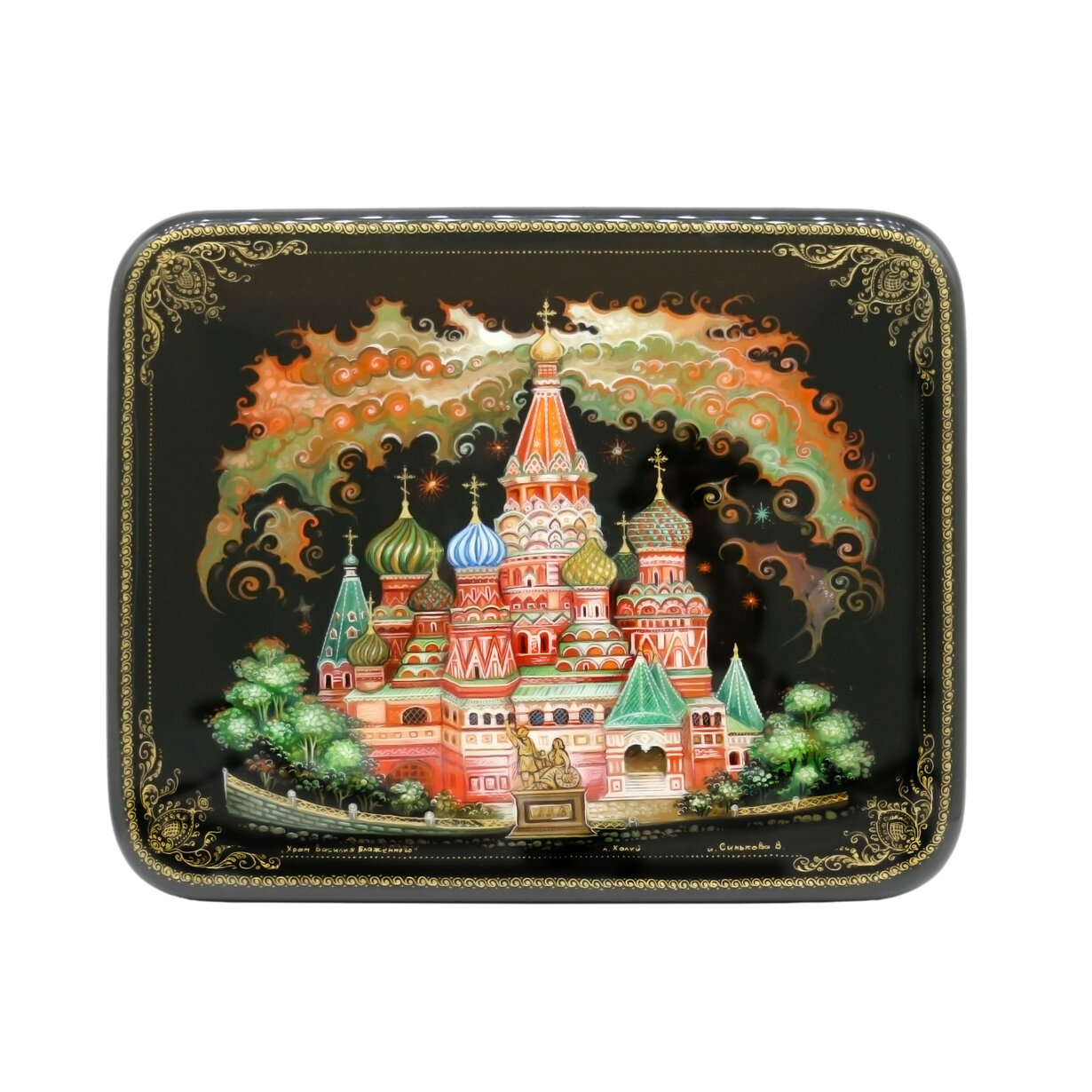 Шкатулка Холуй Храм Василия Блаженного, авт. Синькова В.
