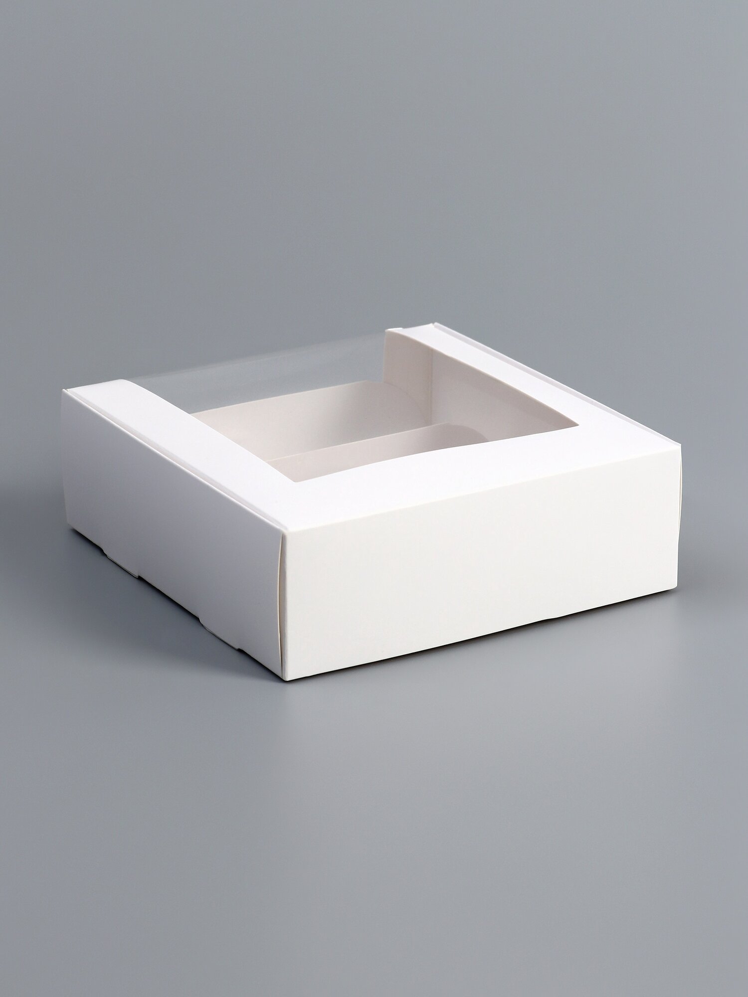 Коробка складная, под 3 эклера, белая, 15х15х6 см