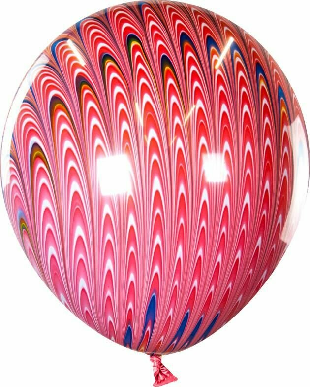 Шар воздушный Дон Баллон Павлин, с рисунком, красный, агат, 18' 46 см