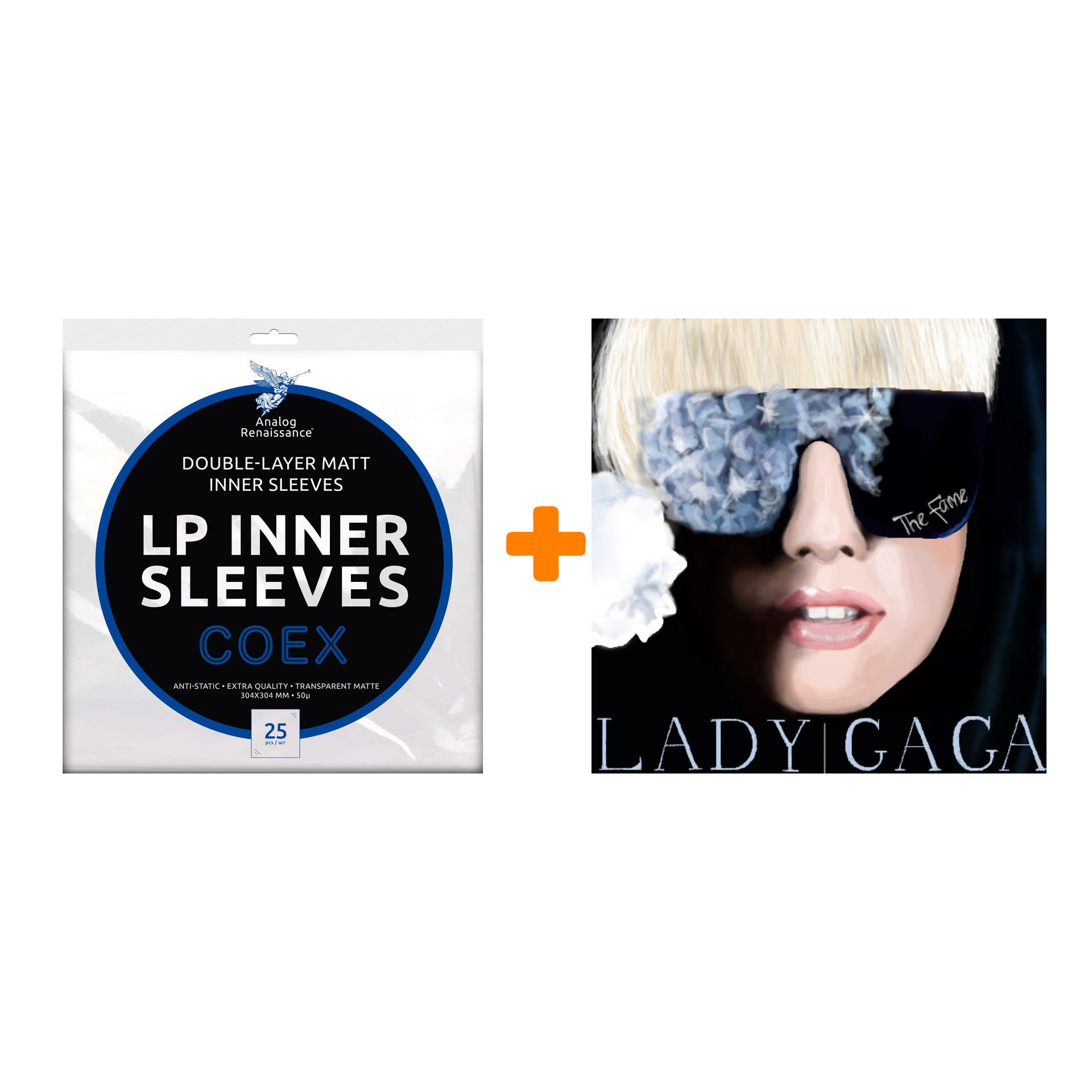 LADY GAGA The Fame 2LP + Конверты внутренние COEX для грампластинок 12" 25шт Набор