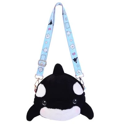 Мультфильм Пингвин Печать Дельфин Кит Белый Медведь Морское Животное Милая Плюшевая Игрушка Сумка Через Плечо Девушка День Рождения Рождественский Подарок 1 шт. Светло-голубой, style G 1pc