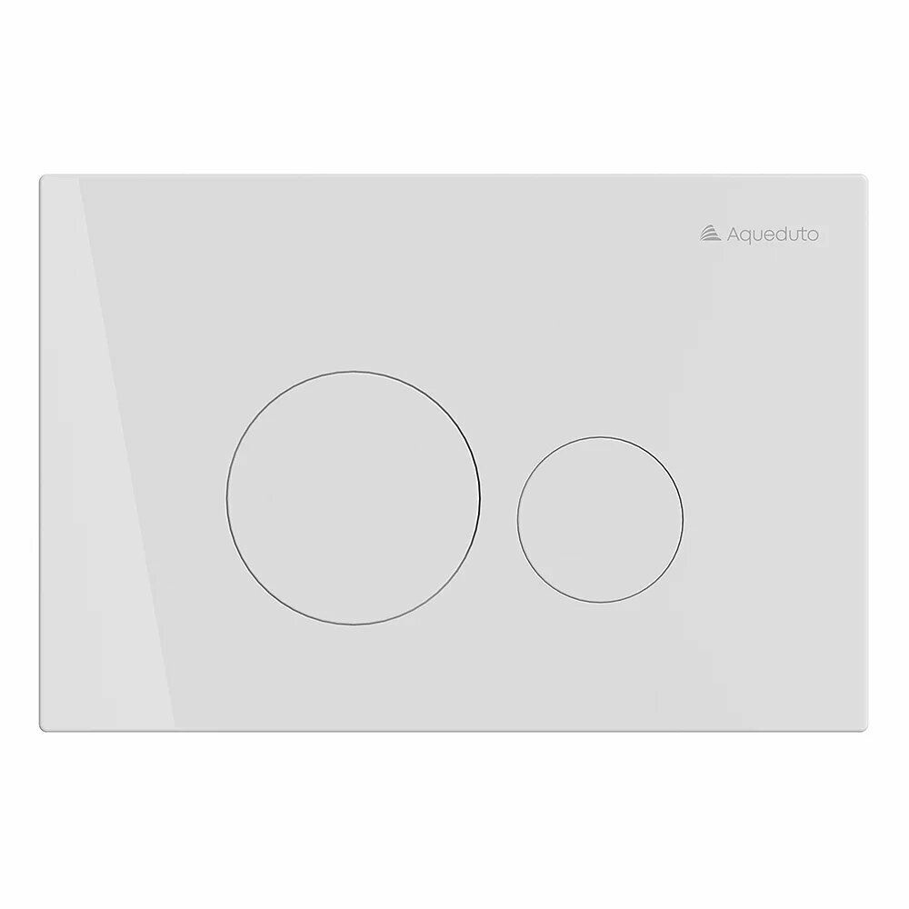 Кнопка смыва для унитаза Aqueduto Circulo Novo CIR0210 белая, глянцевая, кнопка для инсталляции, двойной смыв