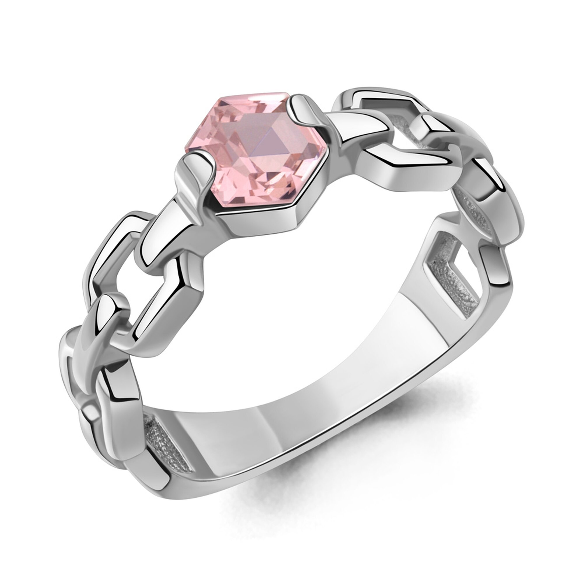 Кольцо, серебро, 925 проба, родирование, морганит