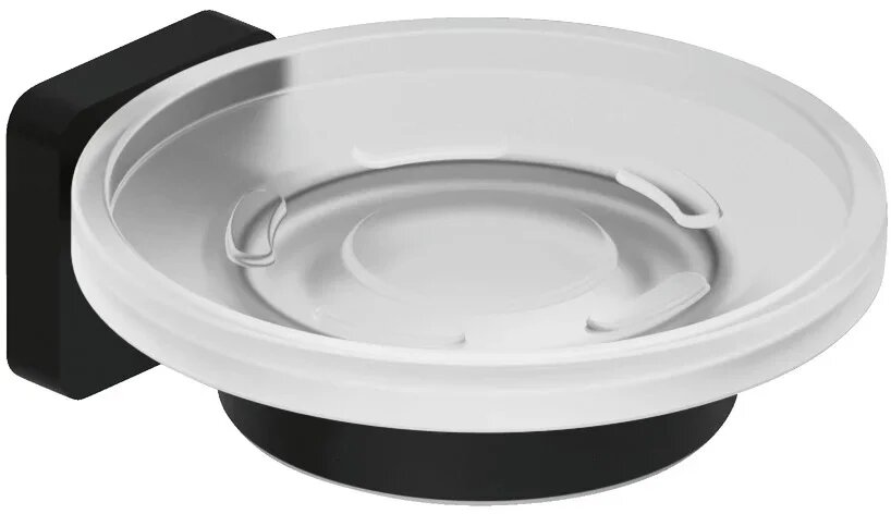 Мыльница Kludi Vela S 2598539 настенная, стеклянная, черная, круглая