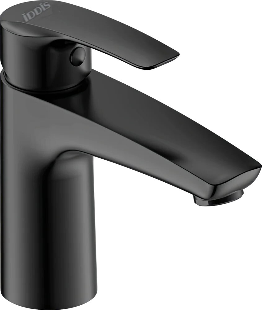 Смеситель для раковины IDDIS Ray RAYBL00i01 черный, матовый, кран для ванной в раковину, из латуни, рычажный, с керамическим картриджем