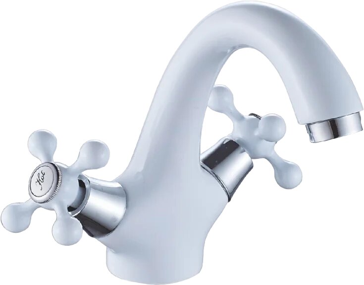 Смеситель для раковины Cron CN08-8 CN1008-8 белый, матовый, кран для ванной в раковину
