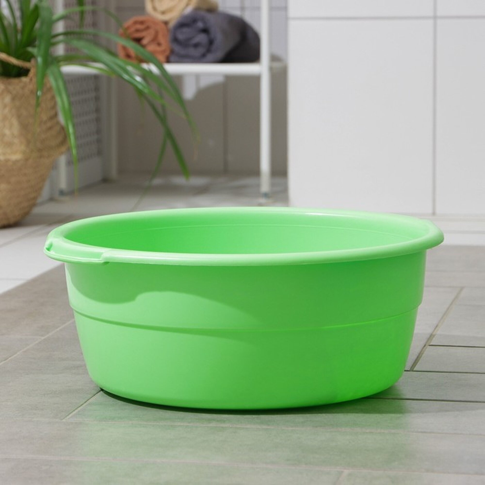 Таз хозяйственный круглый, особо прочный, 14 л, пластик, микс