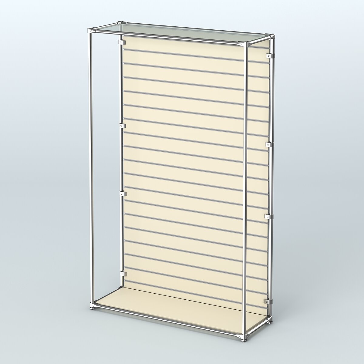 Торговая система хром (задняя стенка - Экономпанель) №1, Крем Вайс