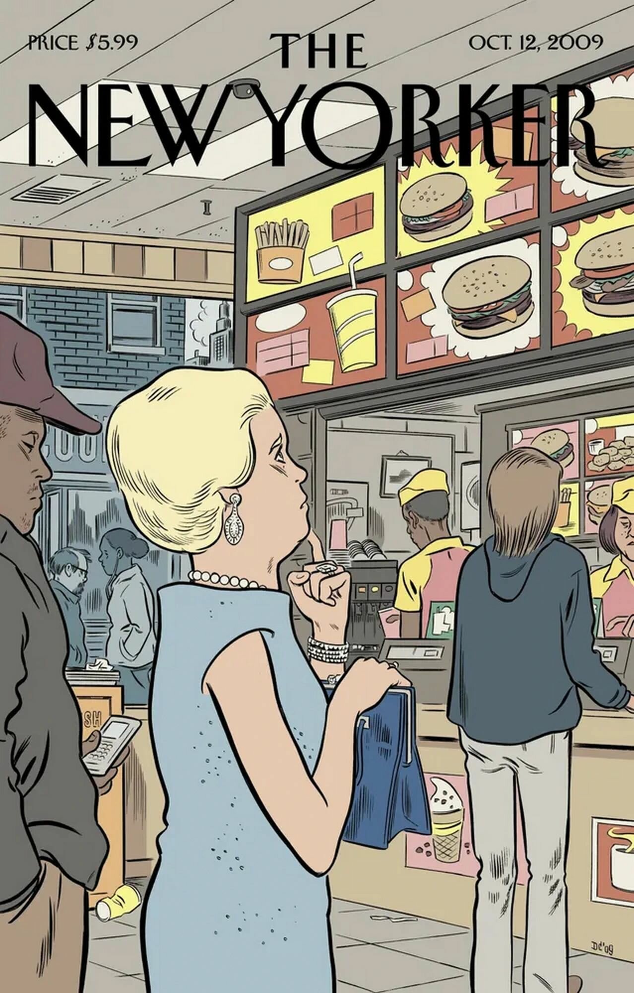 Плакат, постер the new yorker обложка. Нью йоркер на бумаге, размер 60х84см