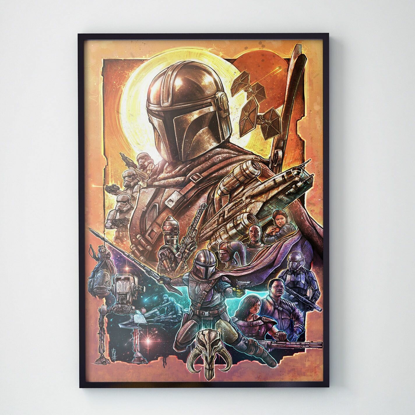 Плакат, постер Мандалорец, the Mandalorian на бумаге, размер 60х84см