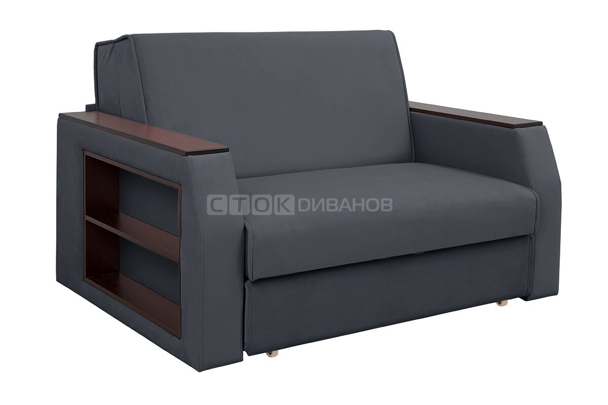 Диван Сток Диванов Таун Slate серый антикоготь 170 см, механизм аккордеон, велюр антикоготь