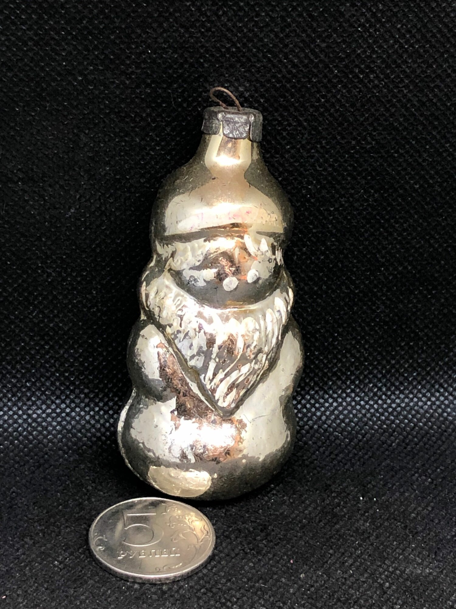 Елочная игрушка СССР Дед Мороз Морозко стекло # 61