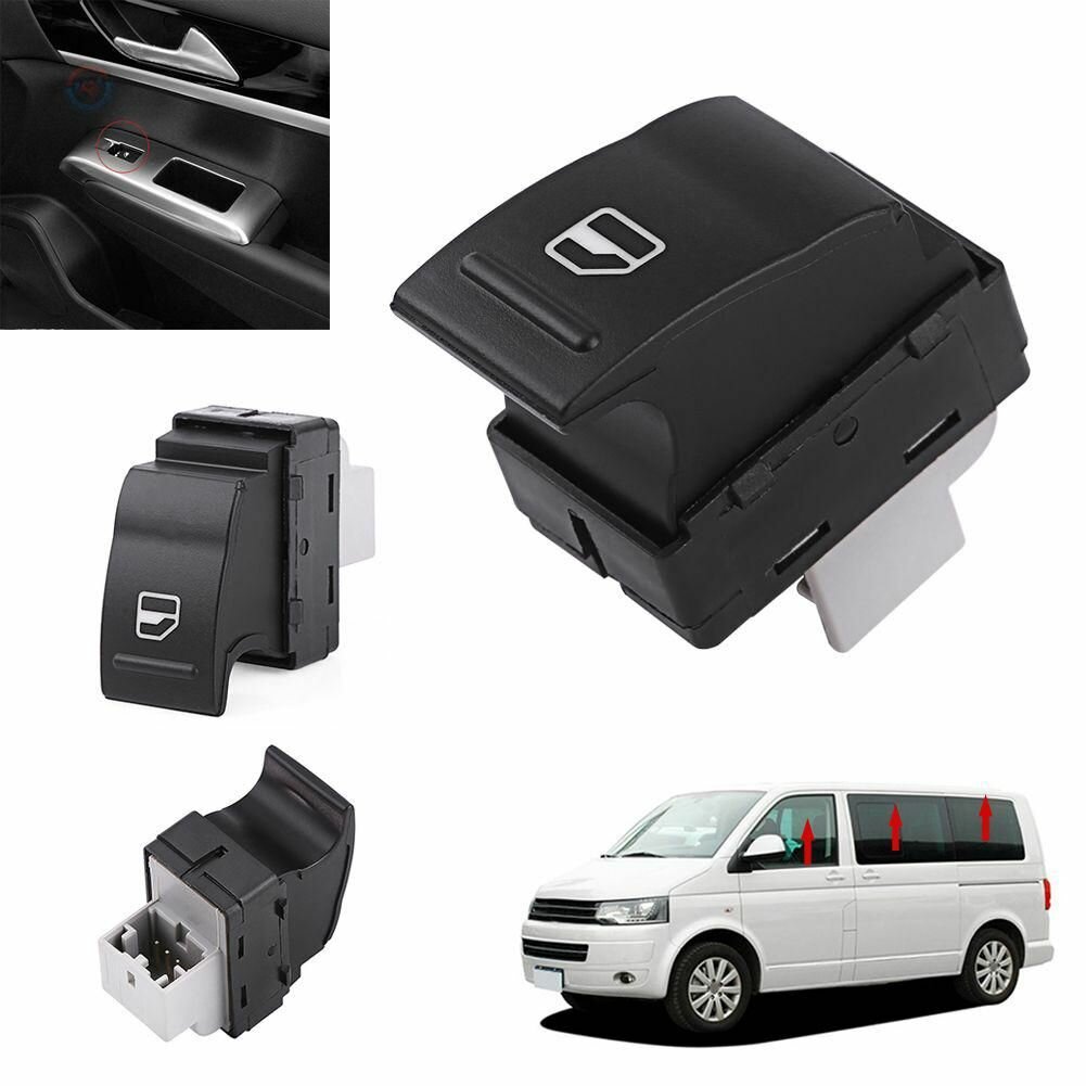 Выключатель стеклоподъемника Volkswagen T5 одинарный 7E0959855 высокочувствительный, простая установка, долговечный