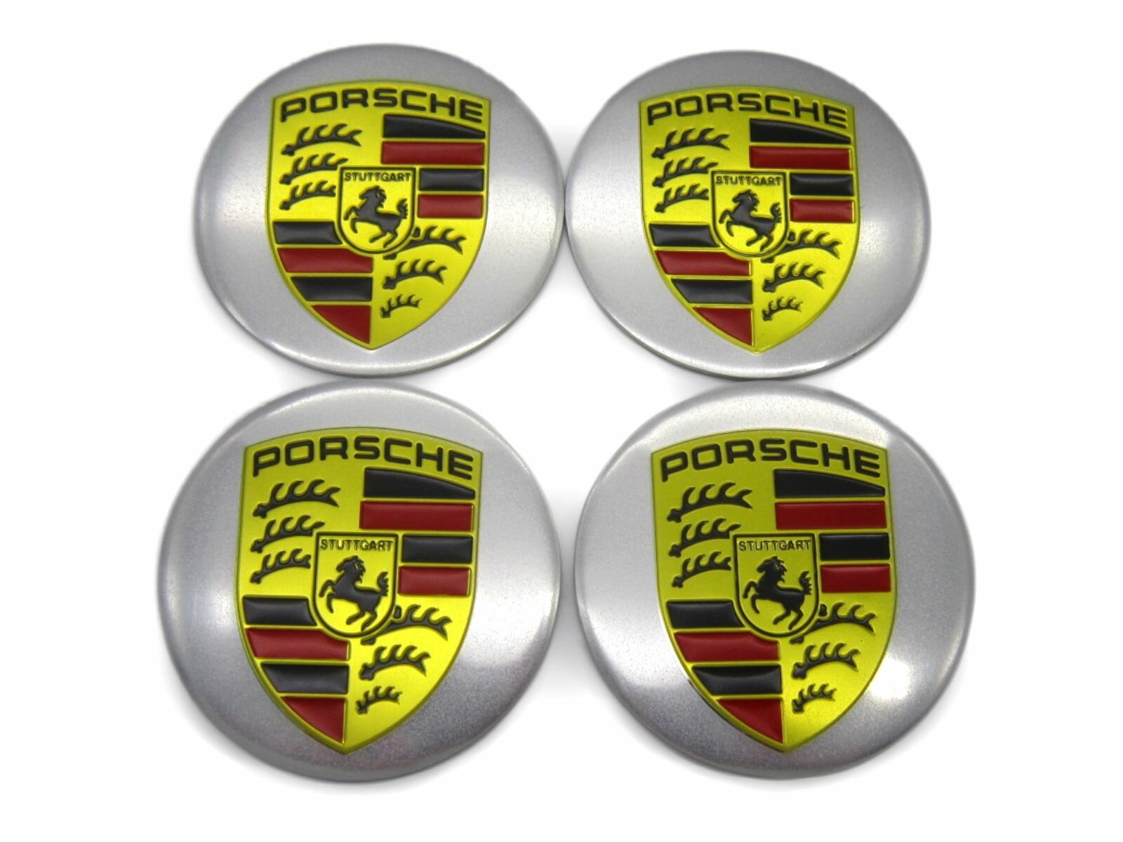 Наклейки на колесные диски Porsche silver D-45 mm