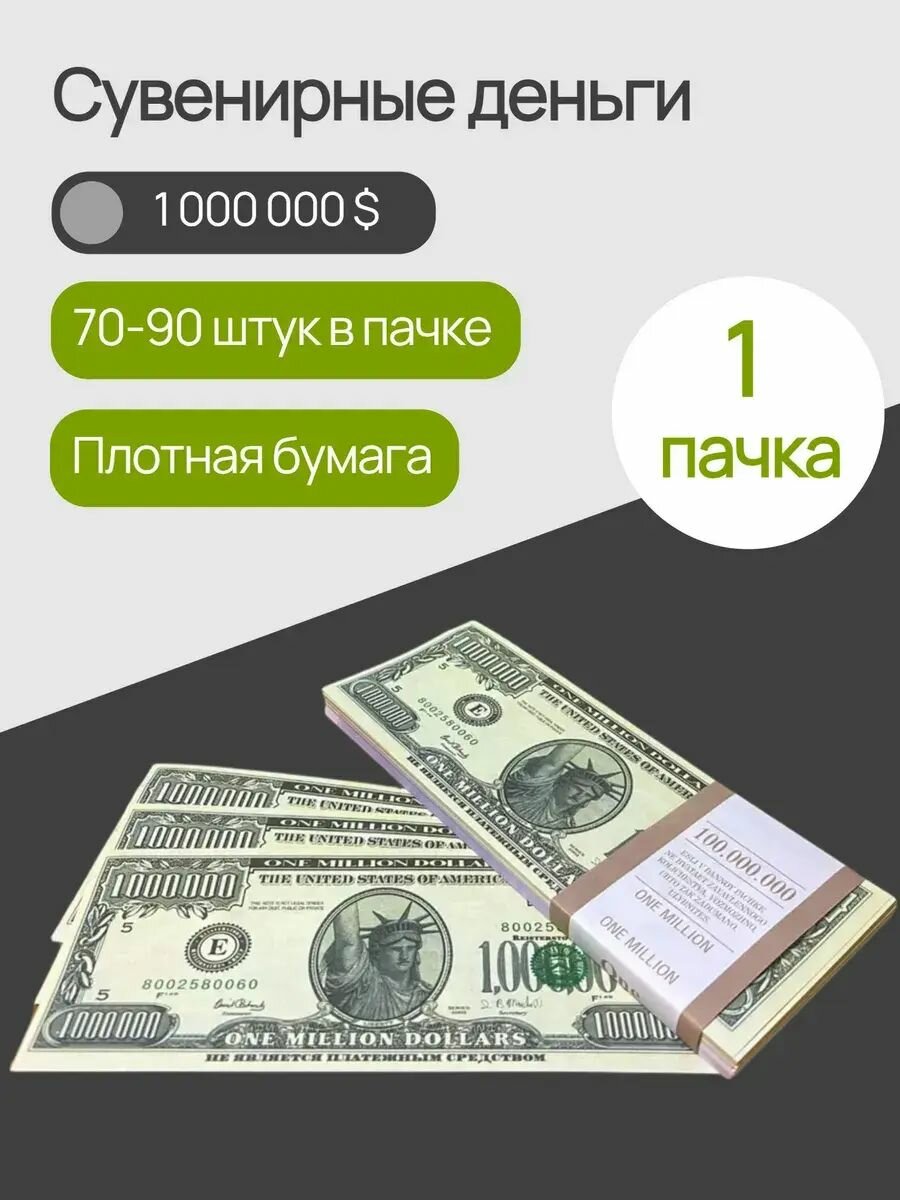 Деньги сувенирные 1 000 000 долларов