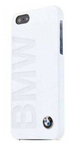 Кожаный чехол накладка BMW для iPhone 5C Logo Signature Hard White (BMHCPMLOW)