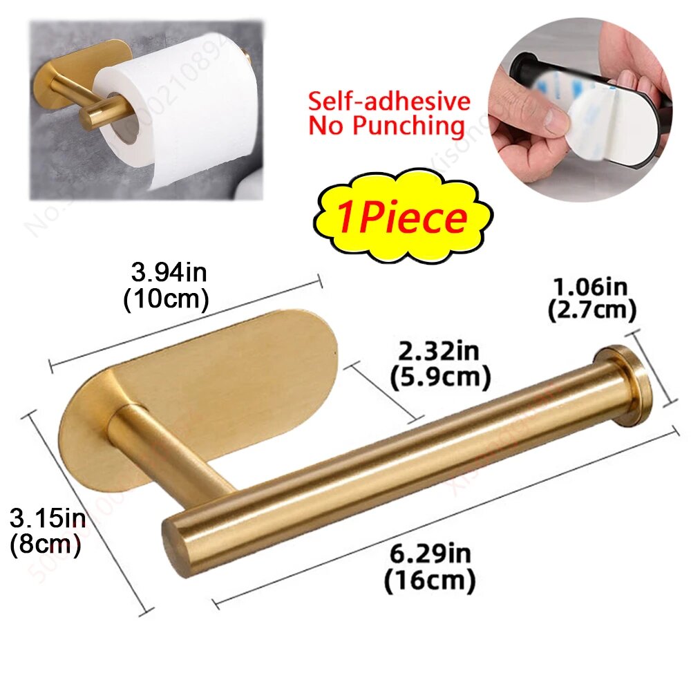 Держатель для бумажных полотенец из нержавеющей стали Бежевый, 1Pc Gold Short Rack