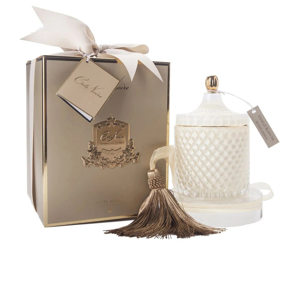 Ароматическая свеча с кистью и спреем BLONDE VANILLA Cote Noire Светлая Ваниль Art Deco, 500 г