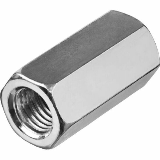 Гайка DIN 6334 Зубр переходная, M16, 5 кг, оцинкованная, 303750-16