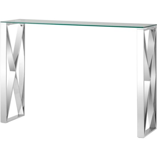 Консоль Stool Group стул груп кросс 115*30, прозрачное стекло, сталь