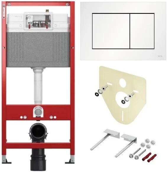 Инсталляция для унитаза Tece TECEnow + TECEbase 2.0 K440417 с кнопкой смыва, белый матовый