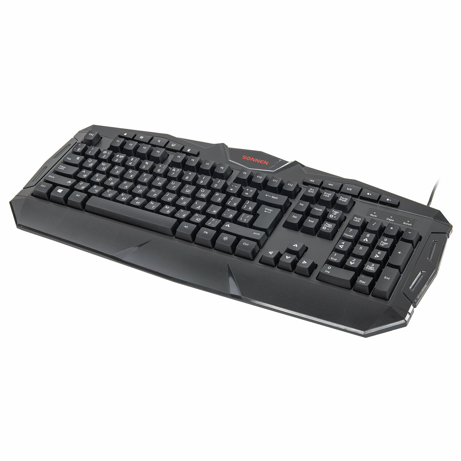 Упаковка 2 шт. Клавиатура проводная игровая SONNEN Q9M, USB, 114 клавиш, радужная LED-подсветка, черная, 513511