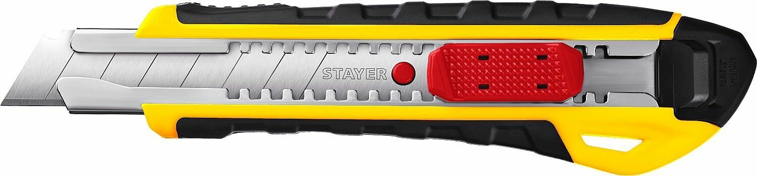 Нож Stayer Master с выдвижным сегментированным лезвием пластмассовый 18 мм