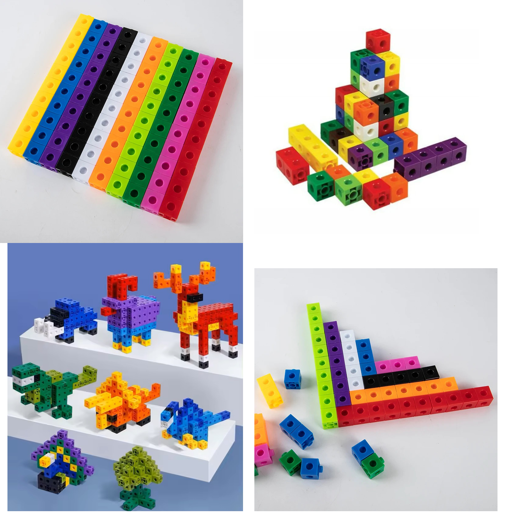 Конструктор из кубиков "Number", развивающий, 100 деталей, пластик, от 4 лет