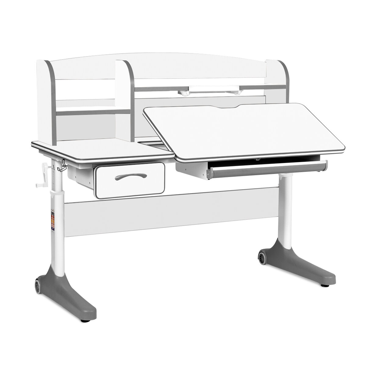 Растущая парта Anatomica Uniqa белый/серый