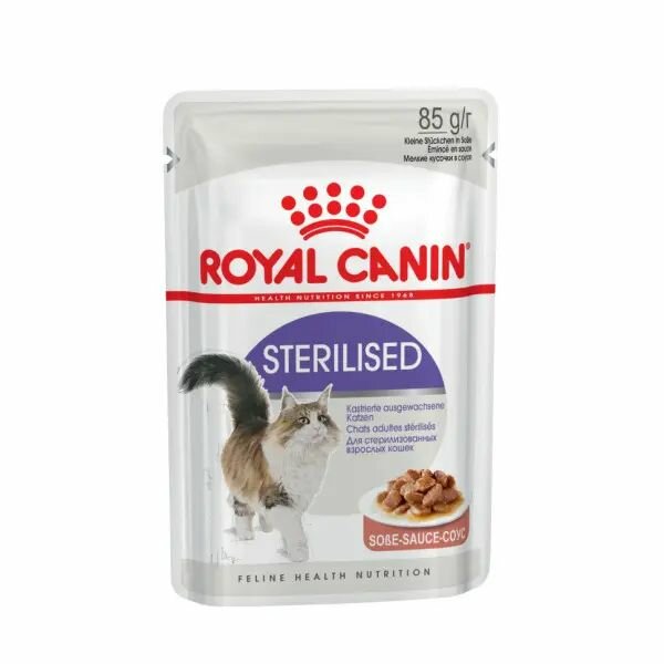Royal Canin SterIlised пауч влажный корм мелкие кусочки в соусе для стерилизованных кошек, 85 гр, 1 шт