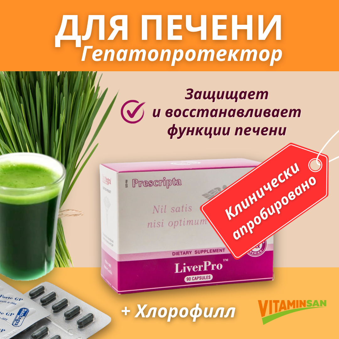 ЛиверПро Santegra , защищает и восстанавливает функции печени , гепатопротектор , 90 капсул.