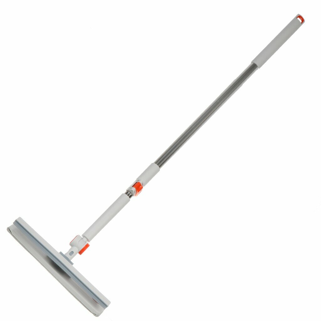 Швабра-окномойка для стекол и окон, 119 см, микрофибра, серая, A260050