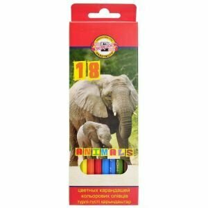 Карандаши цветные KOH-I-NOOR животные 18 цв. 3553/18 8 KS, 1204141