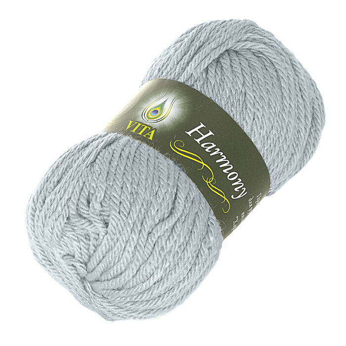 Пряжа vita harmony, 45% шерсть, 55% акрил 6314 серебро