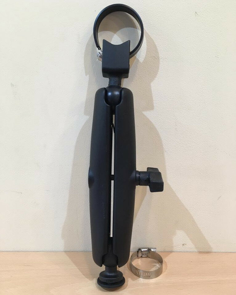 RAM-108-D-354-TRA1U крепление RAM для троллингового мотора на лодку. Хомут, длинная муфта 230 мм. Т-паз. Шары 38 мм