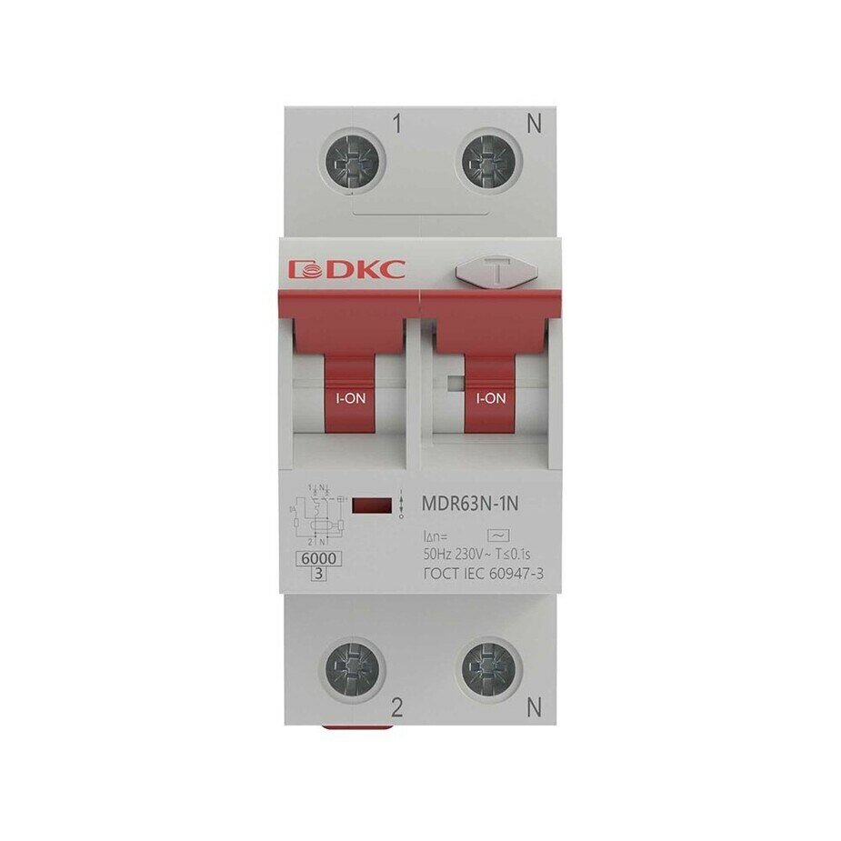 Автомат дифференциальный 50А 30 мА 1P+N тип A 6 кА (MDR63N-1N2C50-A)