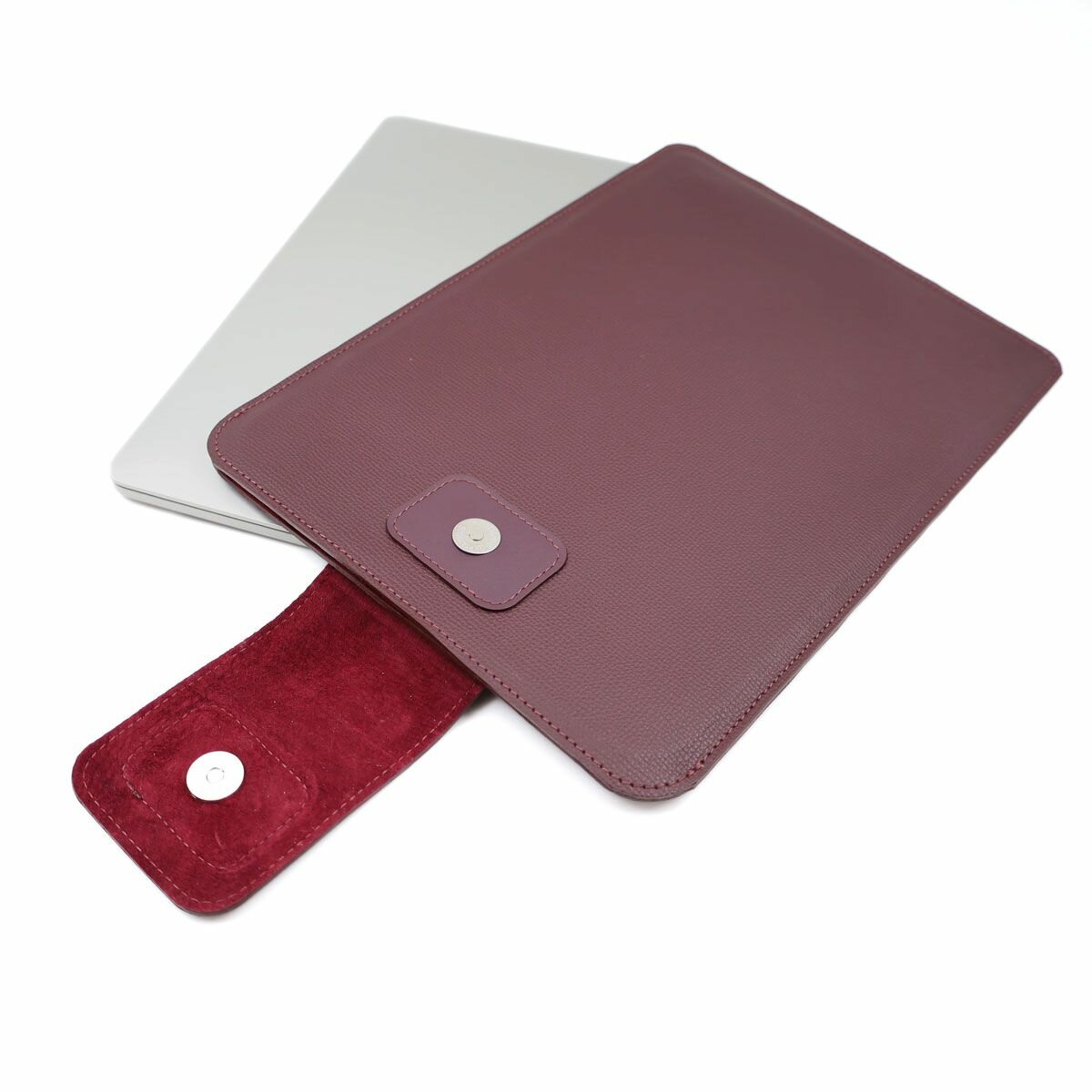 Кожаный чехол для Macbook 13 / 14 Pro, обложка для ноутбука 13,3 - 14 дюймов, J. Audmorr - Weybridge 14 Merlot, бордовый, натуральная кожа