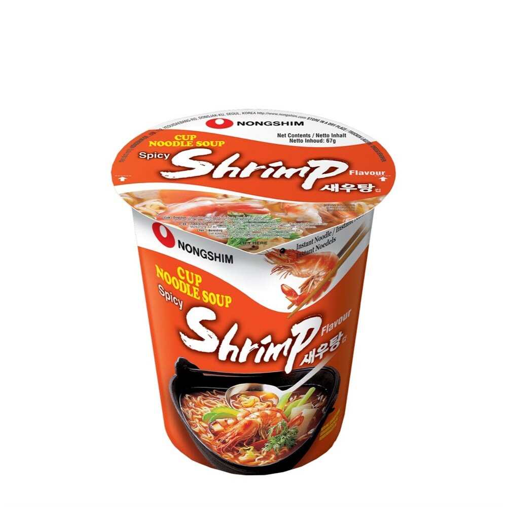 Nongshim Cup Noodle Soup Spicy Shrimp лапша со вк креветки 67гр