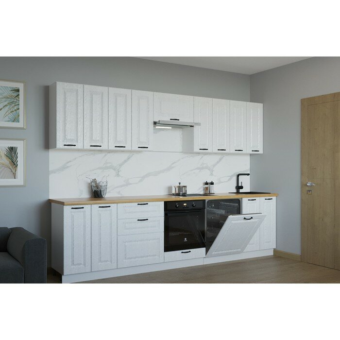 Кухонный гарнитур прямой «Вегас 19», 3000 мм, цвет белый