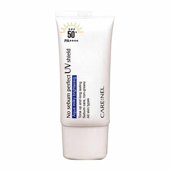 Крем для лица солнцезащитный матирующий, No sebum perfect UV shield SPF 50+, CARENEL, 50 мл