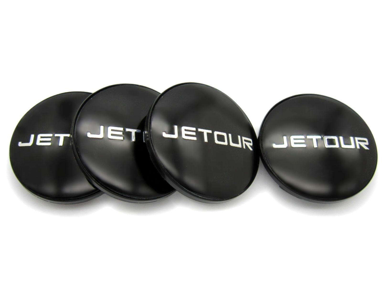 Колпачки, заглушки на литые диски КиК JETOUR black 62/55/10, комплект 4 шт.