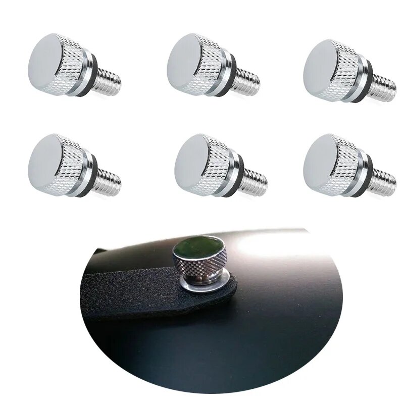 Болт сиденья мотоцикла, 6 шт, для Harley-Davidson Touring любой модели с резьбой 1/4-20, silver