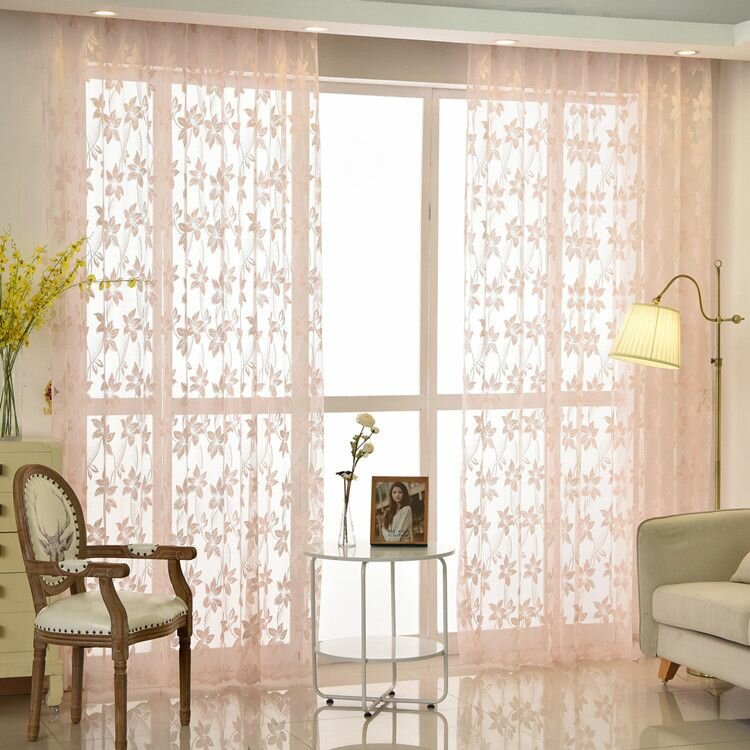 Шторы для спальни, кружевные оконные ширмы, занавески с цветком персика