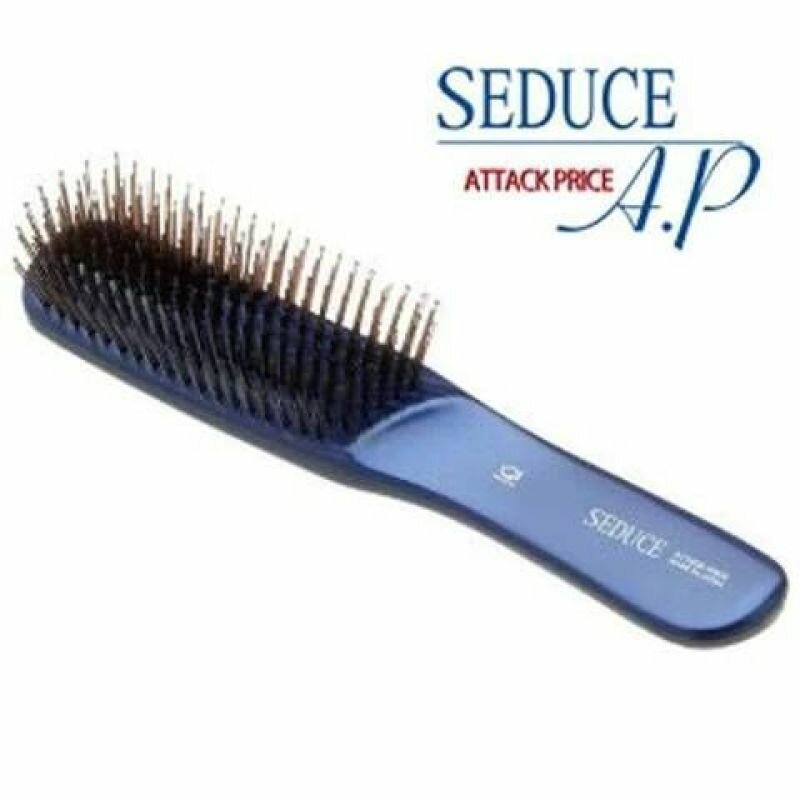 IKEMOTO SEDUCE Японская массажная расческа для волос для укладки феном, для расчесывания мокрых сухих и непослушных волос, распутывающая, для прикорневого объёма. SEN-705R. Япония.
