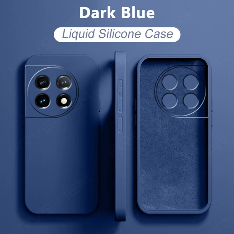 Роскошный оригинальный чехол из жидкого силикона для ONEPLUS 11 11R Темно-синий, DBlue, OnePlus ACE