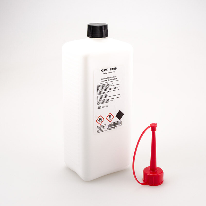 NORIS 199 1л. Универсальная штемпельная краска для полиэтилена и полипропилена, белая