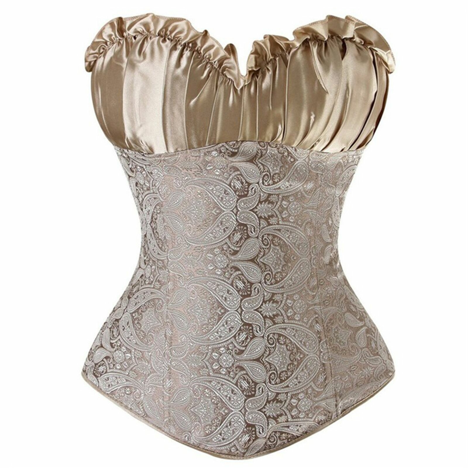 (1 штука) Дворцовый корсет без бретелек-Абрикосовый-L