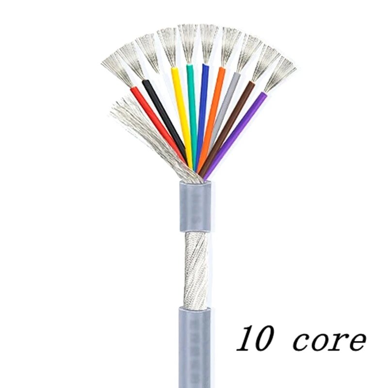 10-жильный экранированный провод, 10 метров, 2547 дюйма, 28AWG, 2,1 каналов, кабель аудиосигнала, защитный провод для усилителя/электронных устройств