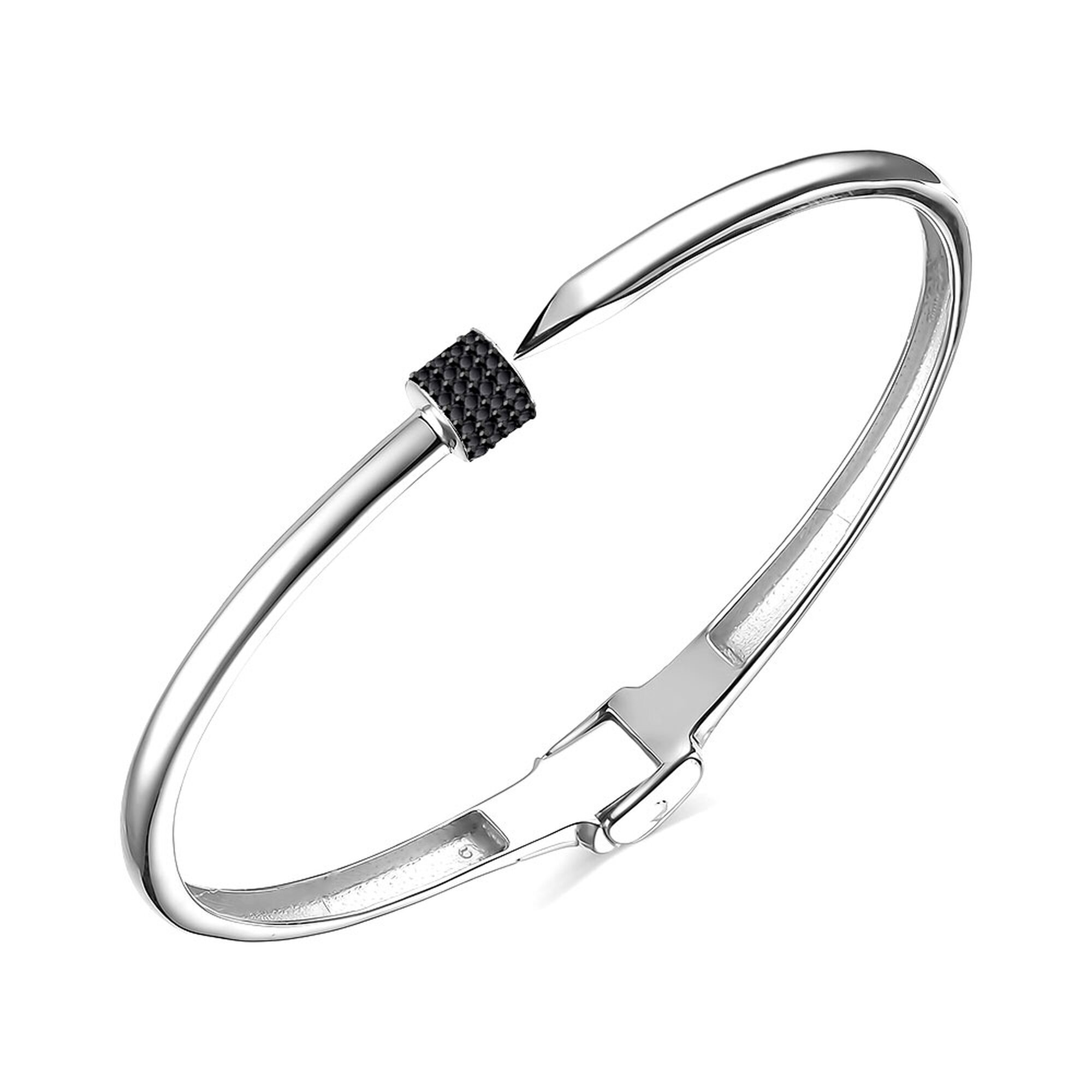 Браслет, серебро, 925 проба, родирование, фианит