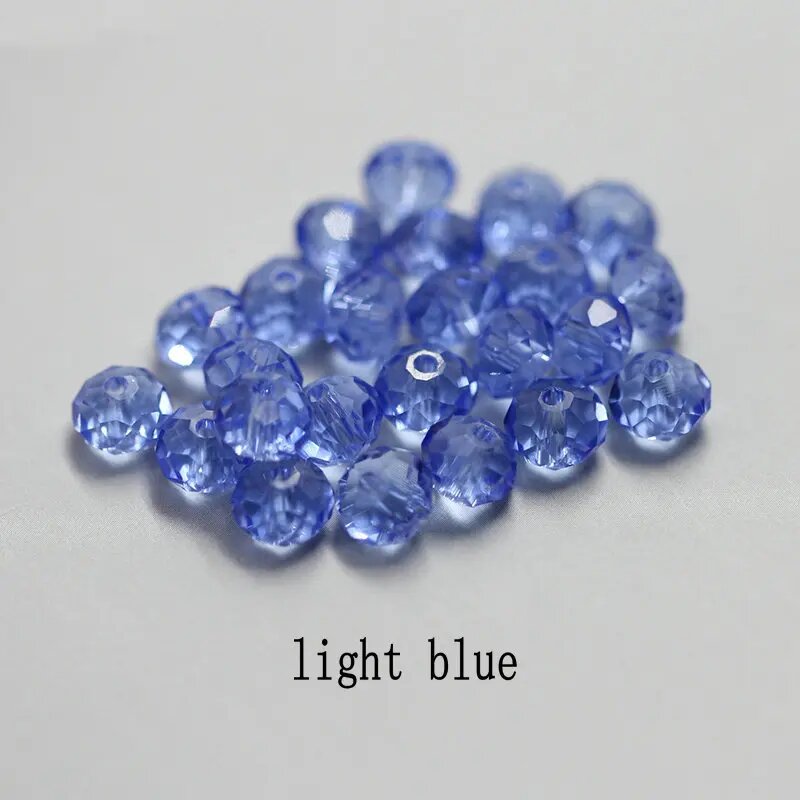 Хрустальные бусины QIAO 4-8 мм 8mm-50pcs, light blue